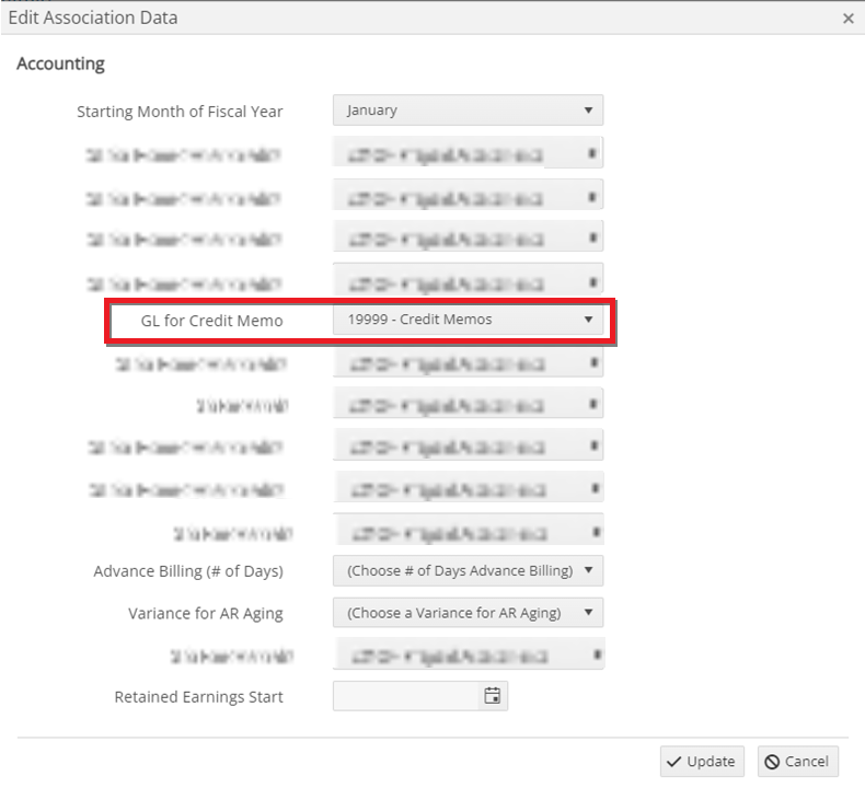 Credit Memos Setup Vantaca Library