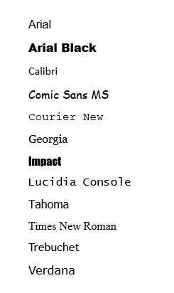 System Supported Fonts – Vantaca Library