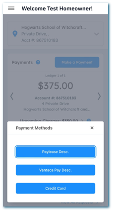 Payments on Home Mobile – Vantaca Library
