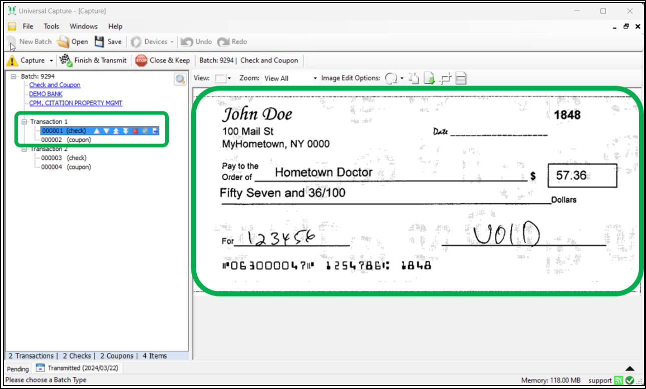 Vantaca Lockbox - Scan a Check – Vantaca Library