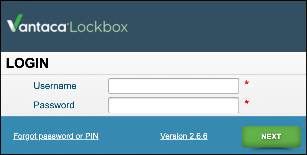 Vantaca Lockbox: First Time Log In – Vantaca Library