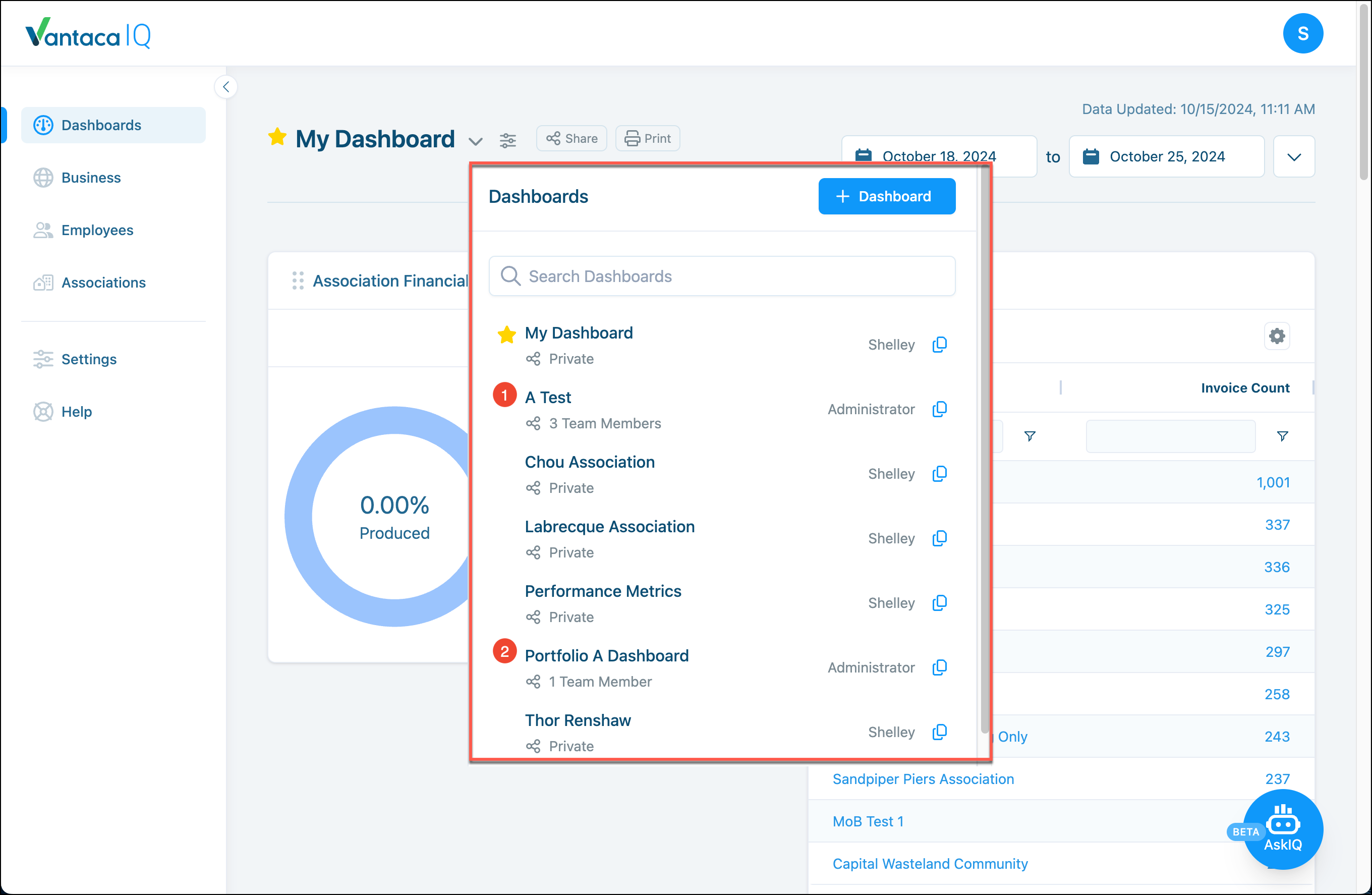 Vantaca IQ - Dashboards – Vantaca Library