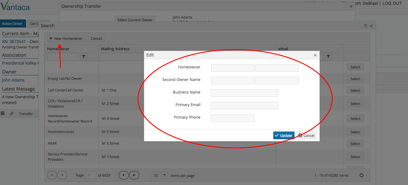 How to Process an Ownership Transfer – Vantaca Library