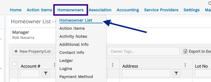 How to Create Bulk Action Items from the Homeowner or Association Lists – Vantaca Library