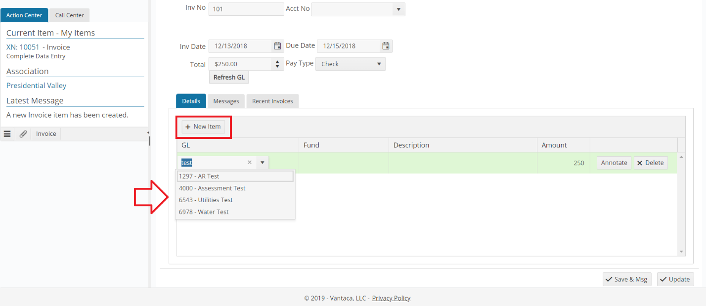 Invoice - Complete Data Entry – Vantaca Library