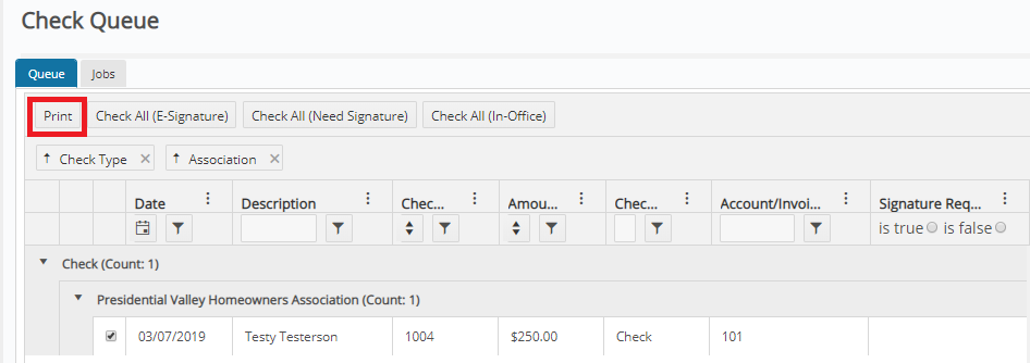 Check Queue – Vantaca Library