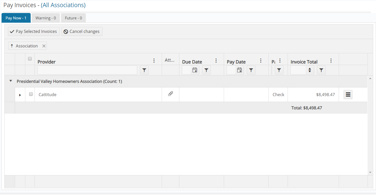 Invoice Overview – Vantaca Library