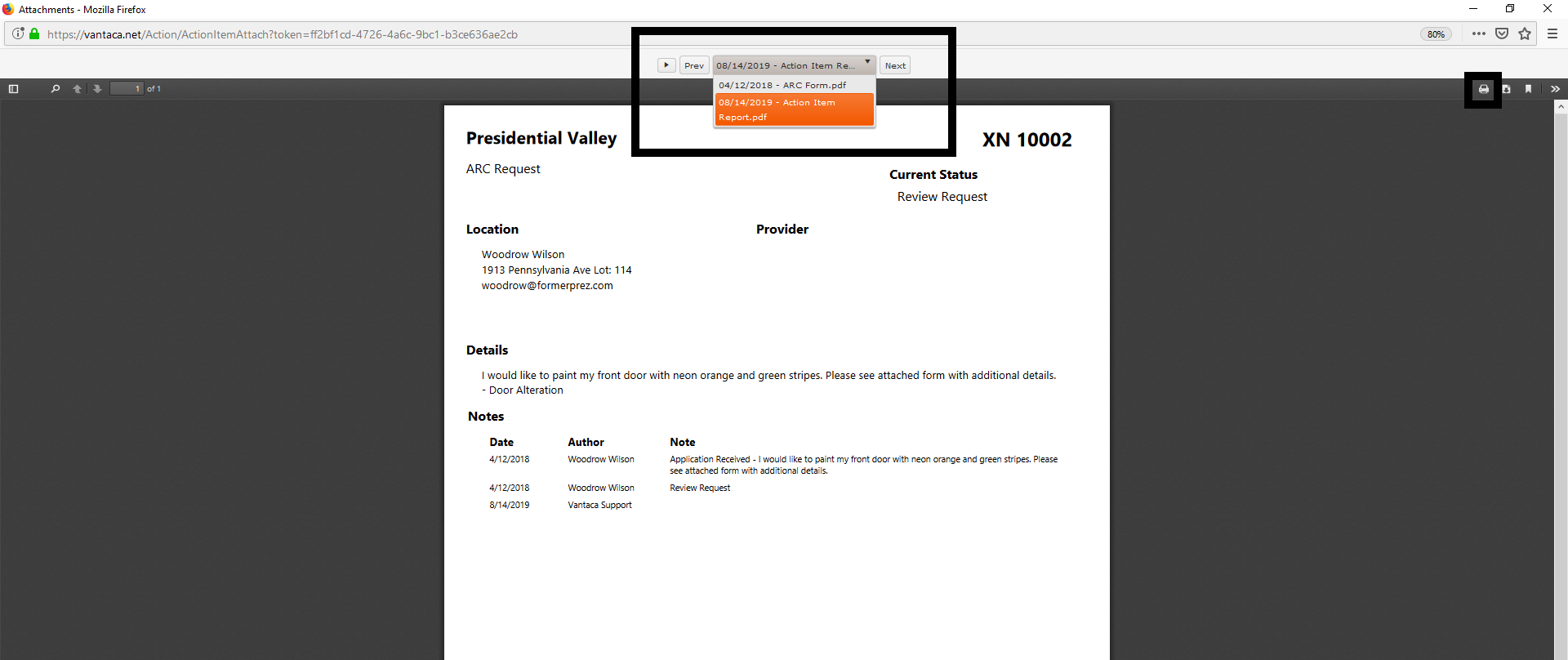 How do I add a note to an action item? – Vantaca Library