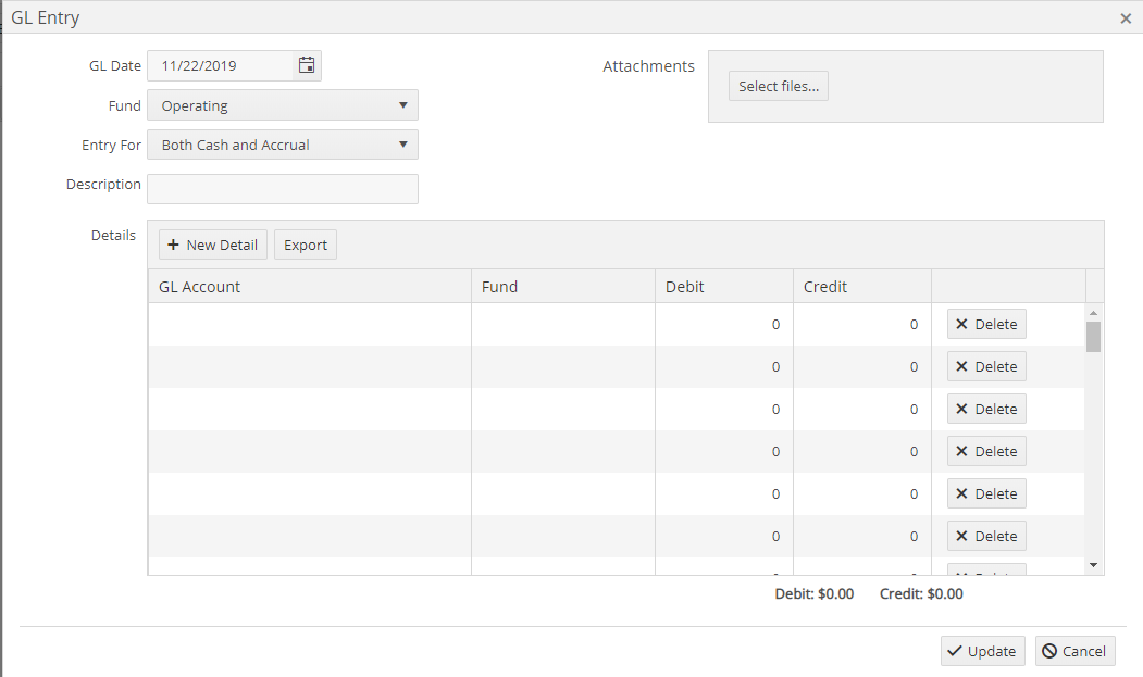 GL Entry – Vantaca Library