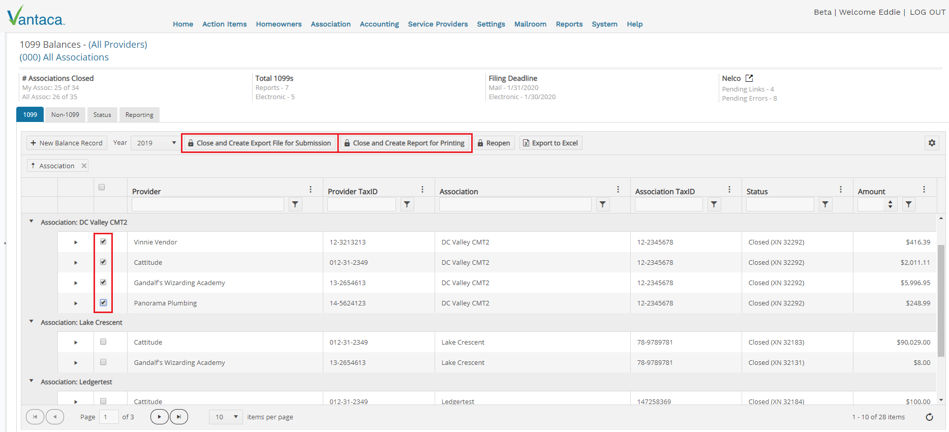 1099 Reporting – Vantaca Library