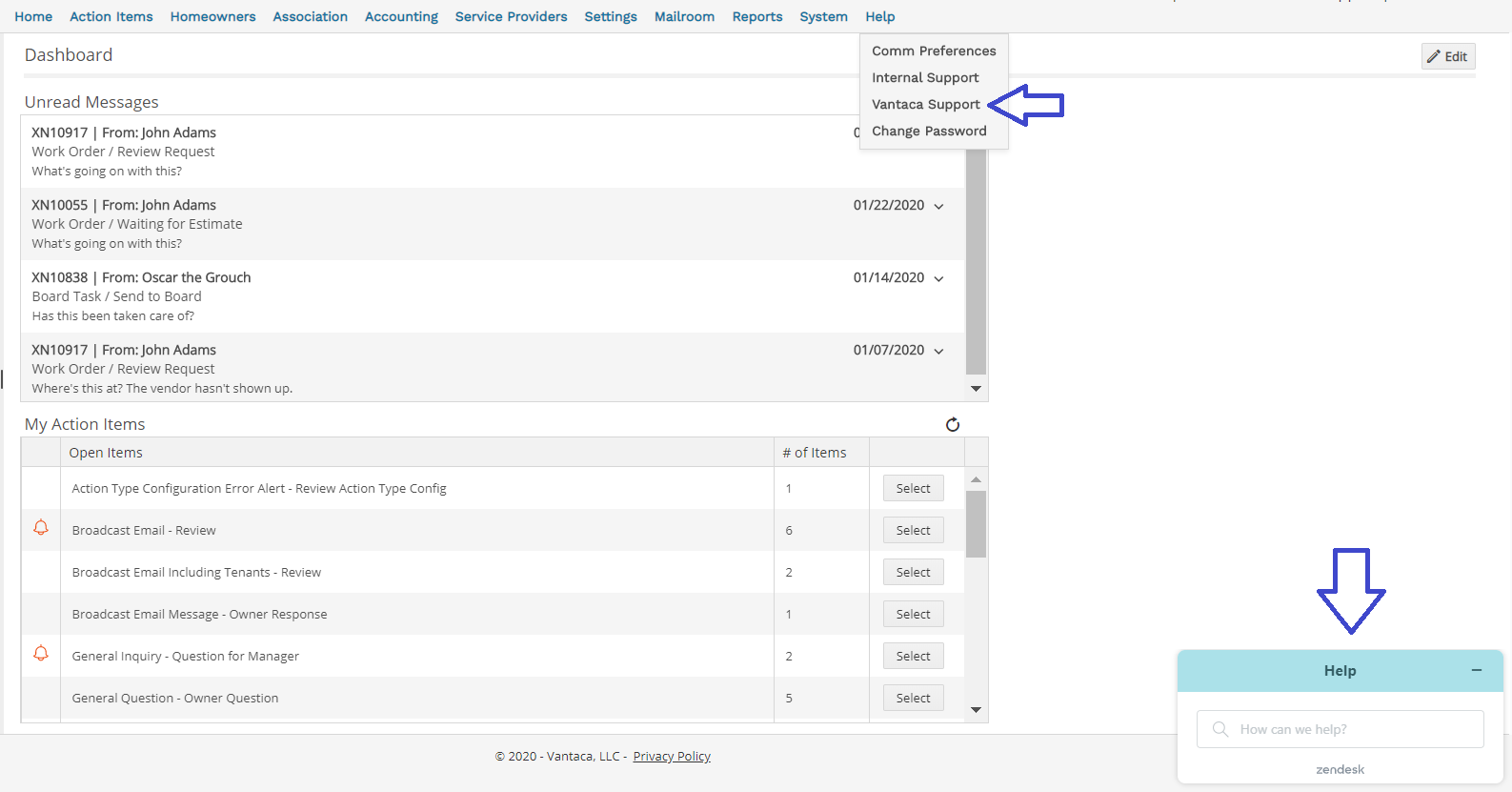 Submitting A Support Ticket – Vantaca Library