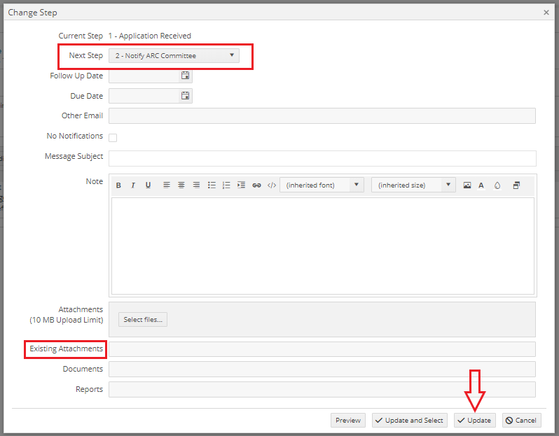Action Items - ARC Request – Vantaca Library