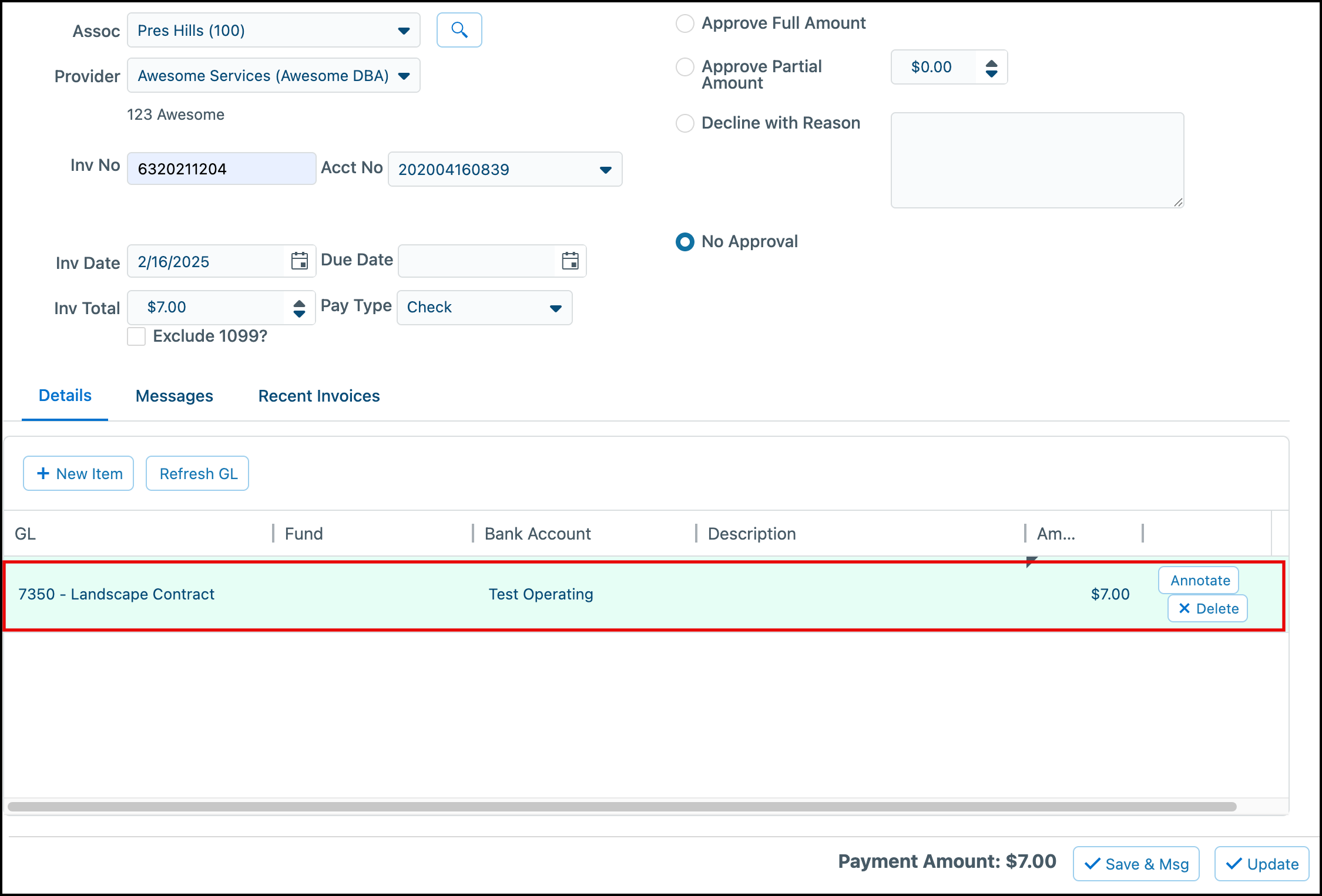 Invoice - Complete Data Entry – Vantaca Library