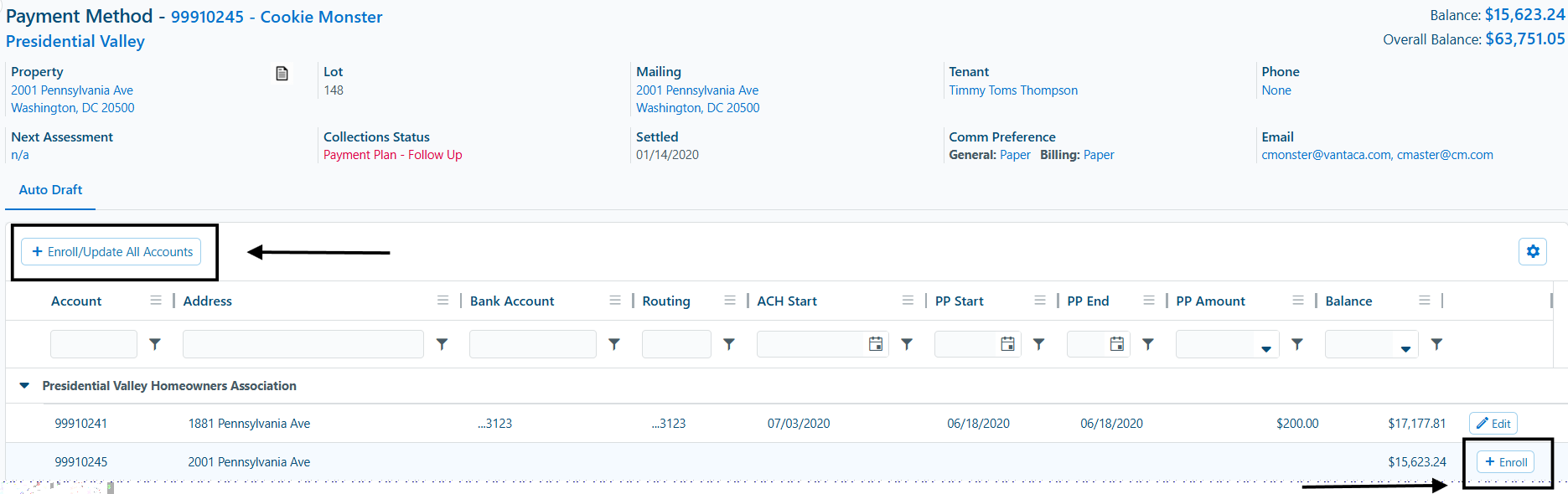 Homeowner Payment Method – Vantaca Library