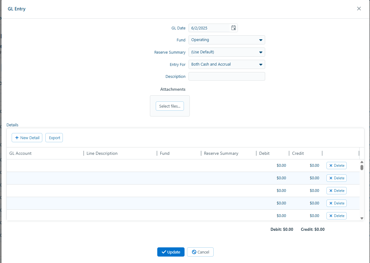 GL Entry – Vantaca Library