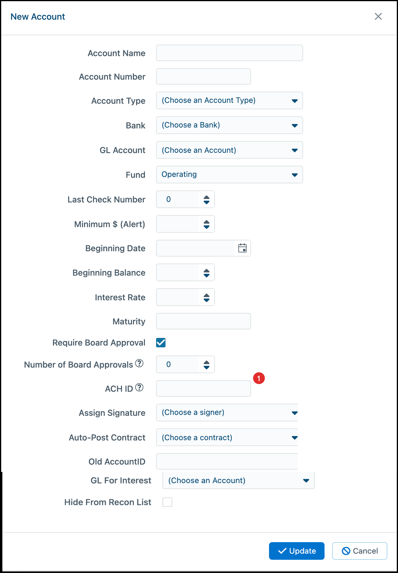 Automated Clearing House (ACH) IDs – Vantaca Library