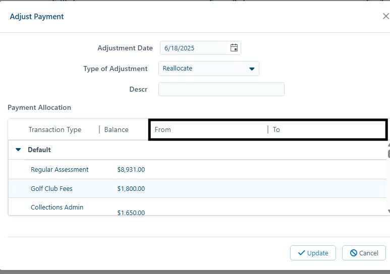 How to Reallocate Payments (Payment Adjustment) – Vantaca Library