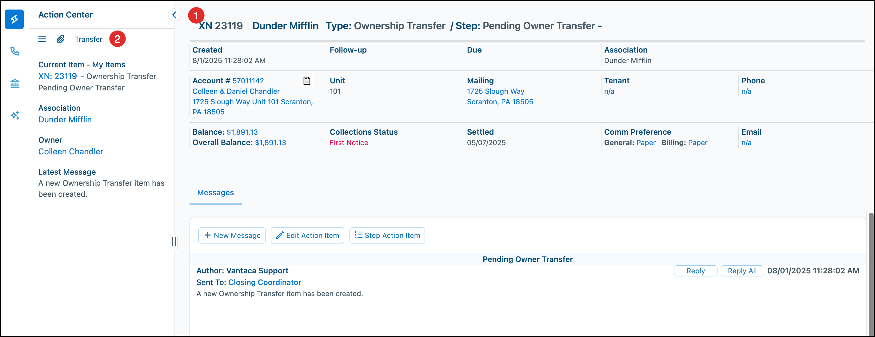 How to Process an Ownership Transfer – Vantaca Library