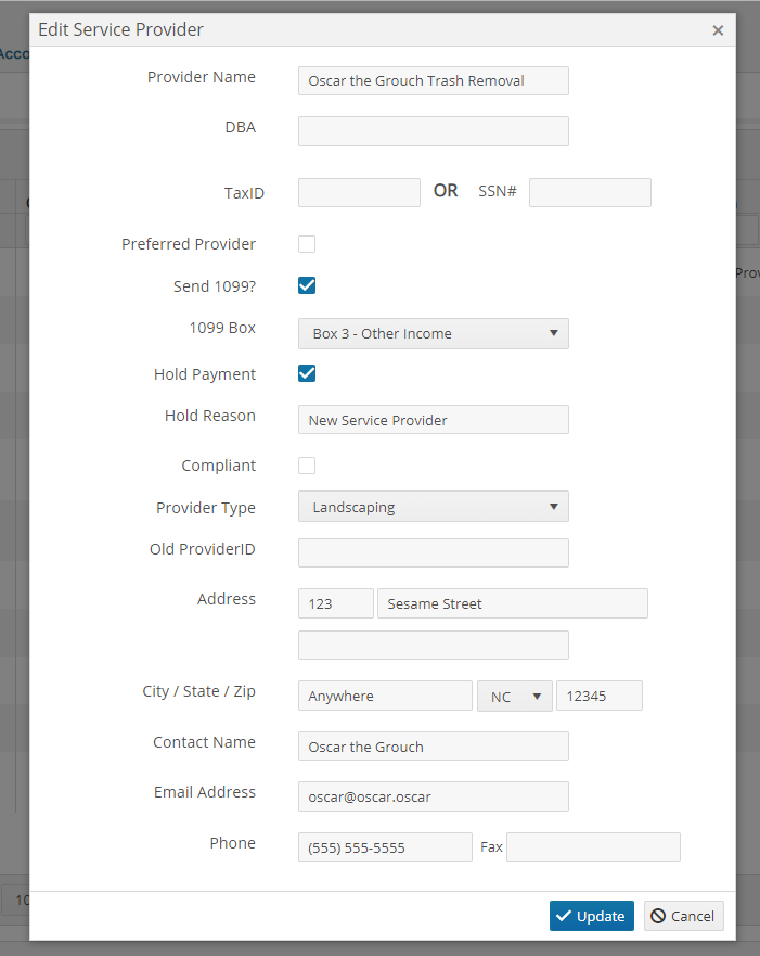 1099 Reporting – Vantaca Library