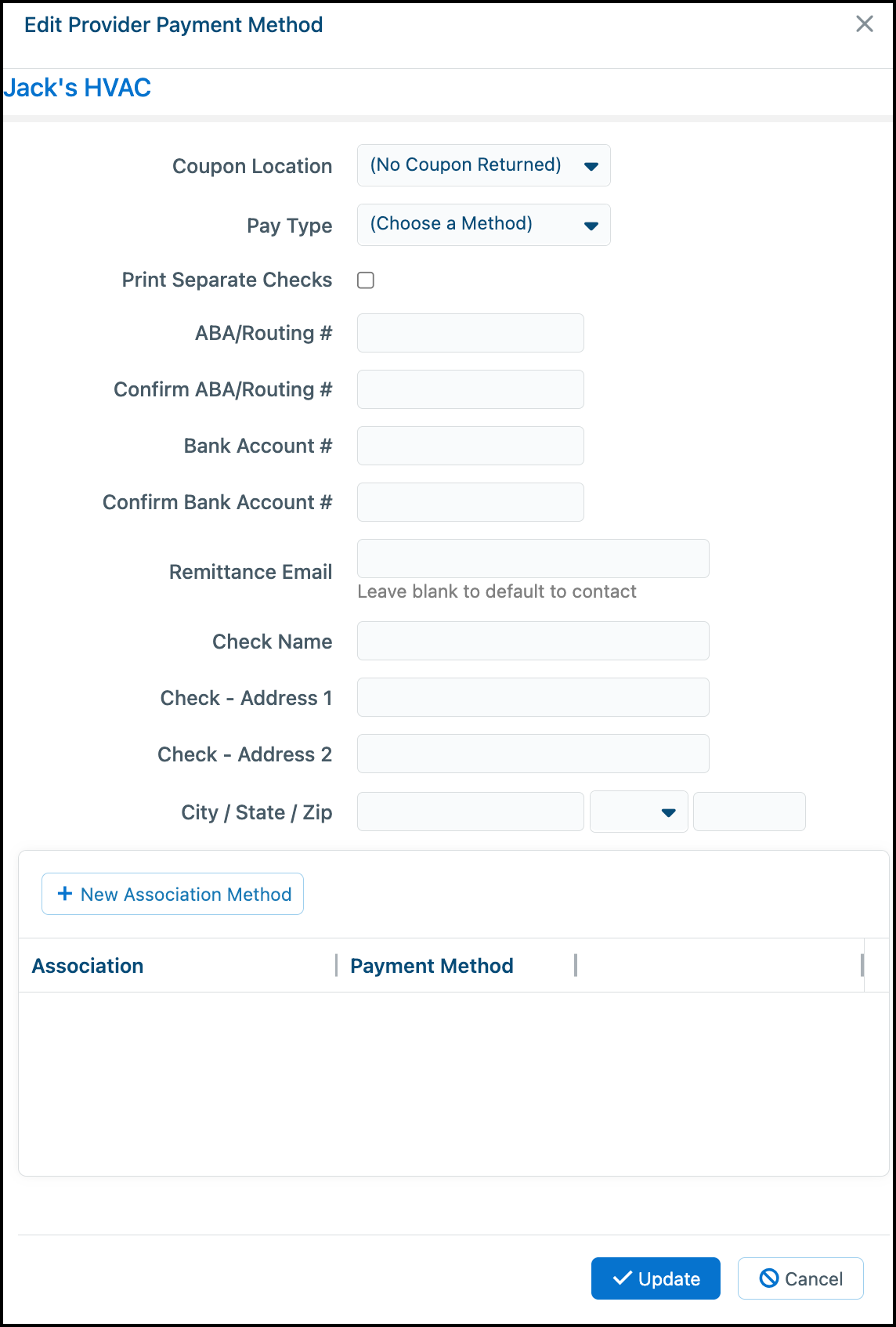 Setting up Service Provider Payment Methods – Vantaca Library