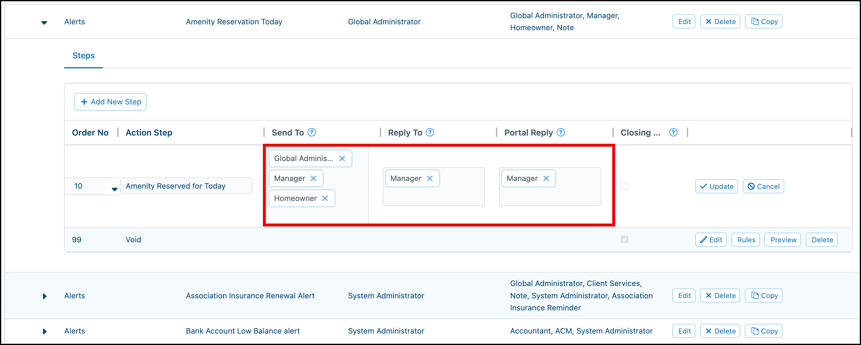 Action Item Notifications – Vantaca Library