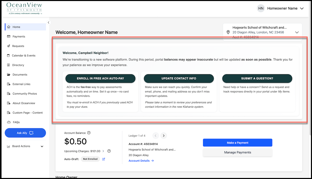 Set Up the Vantaca Home Portal – Vantaca Library