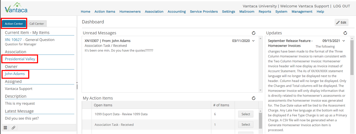 Overview of the Vantaca Dashboard – Vantaca Library