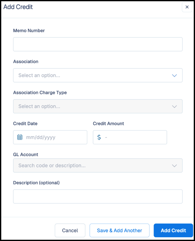 Revenue Manager: Credits – Vantaca Library