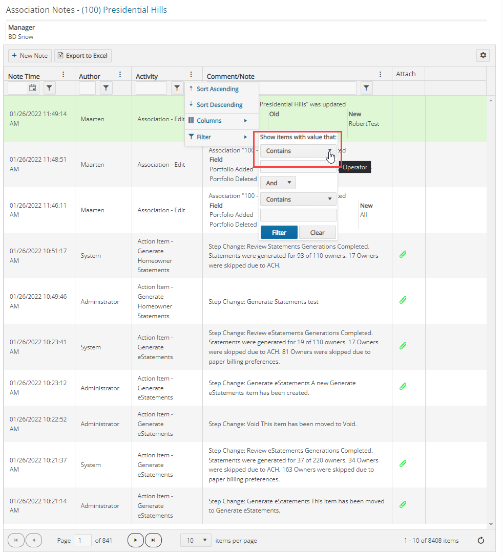 Association Activity Notes – Vantaca Library
