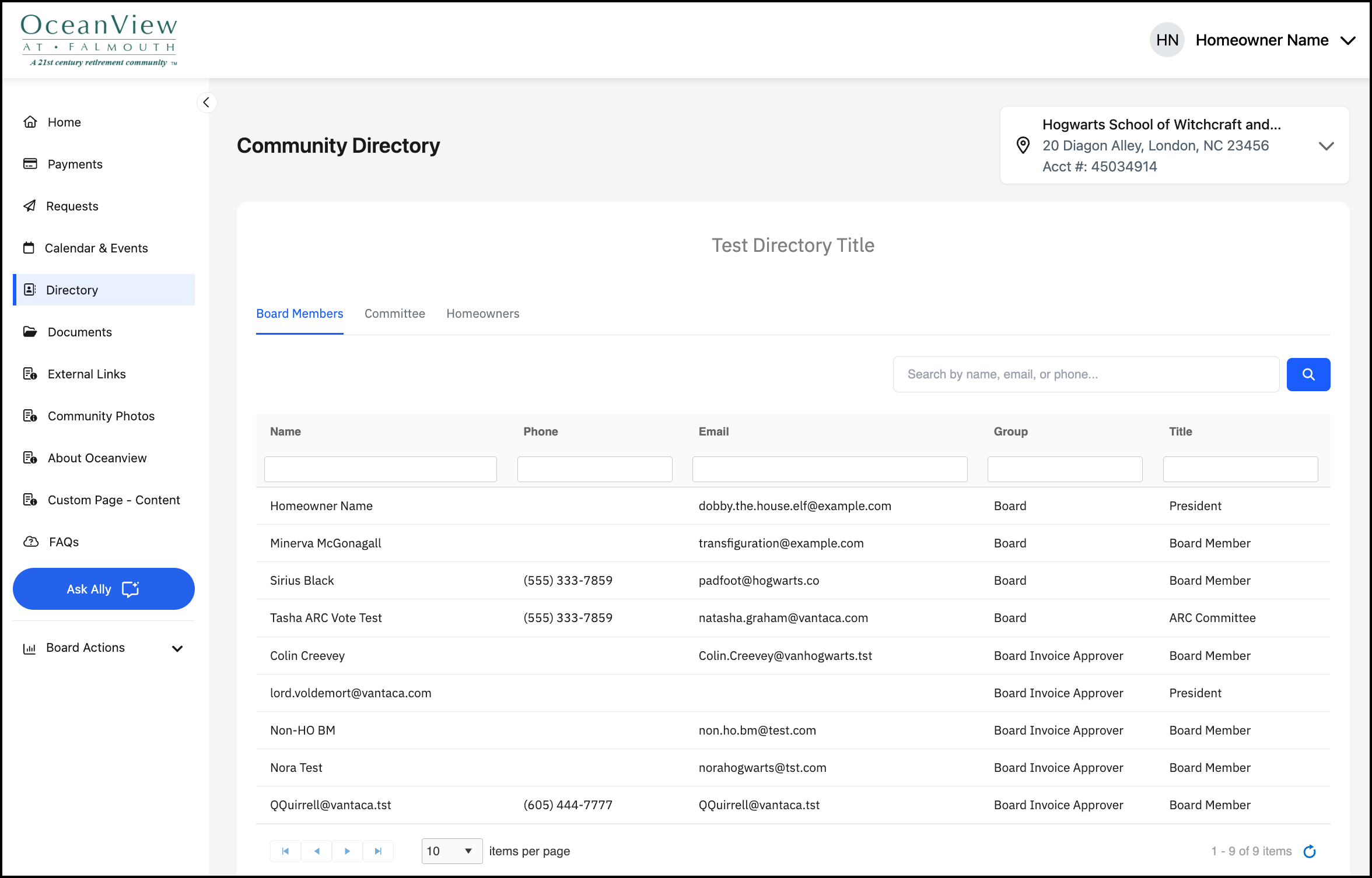 Vantaca Home: Directory – Vantaca Library
