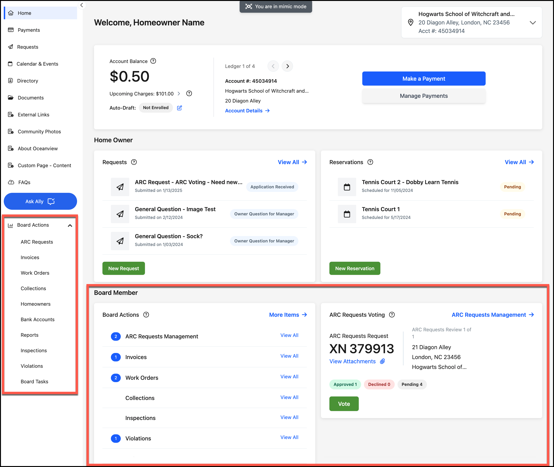 Vantaca Home - Portal Overview for Board Members – Vantaca Library
