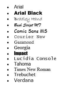 System Supported Fonts – Vantaca Library