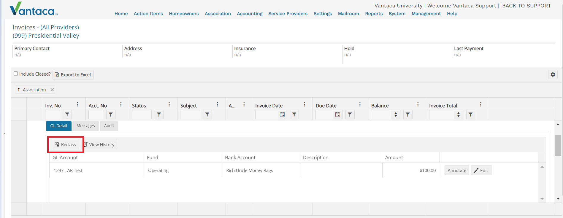 Viewing Invoices - Using the Service Providers Invoices Page – Vantaca Library