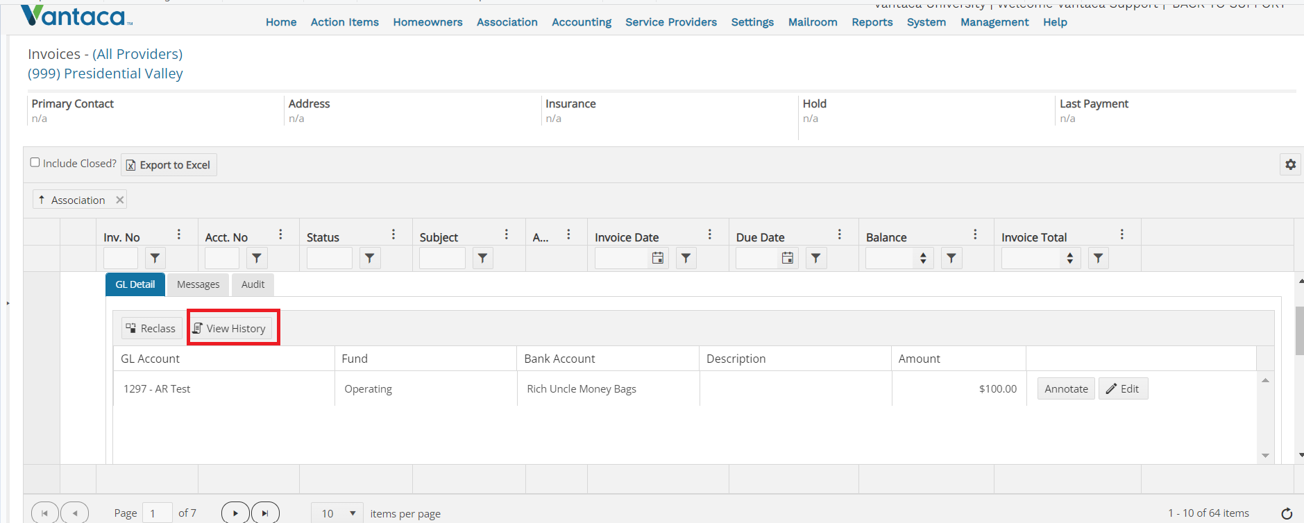 Viewing Invoices - Using the Service Providers Invoices Page – Vantaca Library